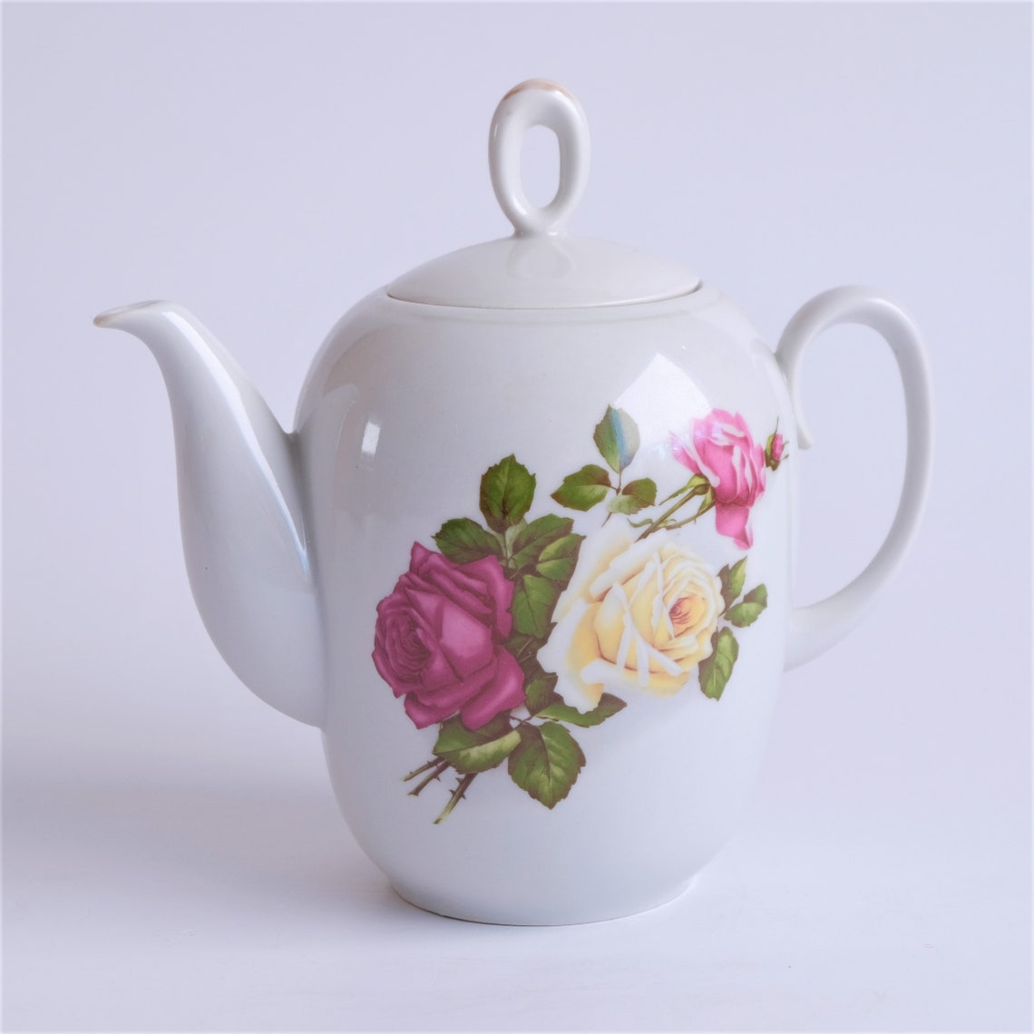 Vintage Tea Set for 6, USSR 80s, Tea Cups and Saucers, White Tea ...