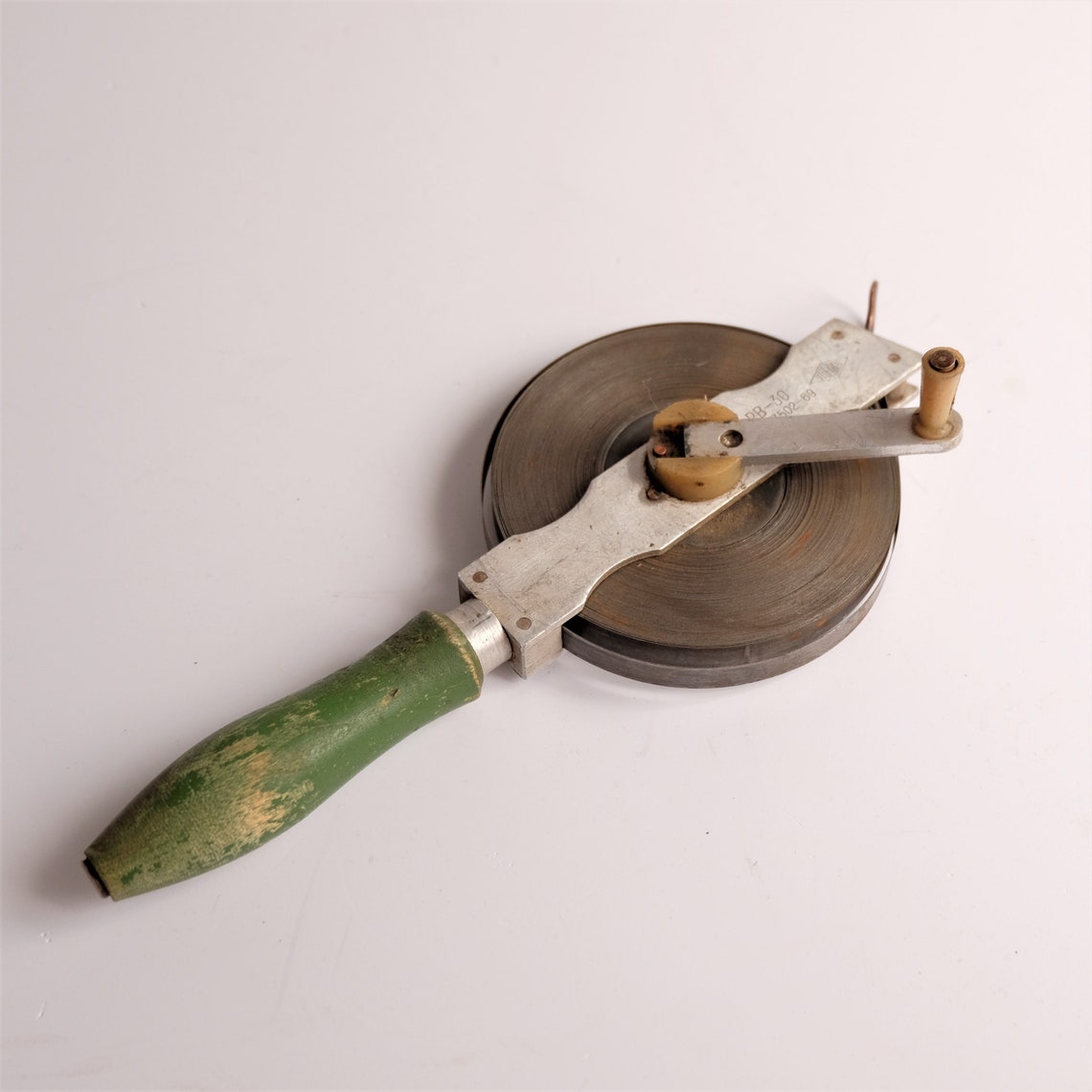 Vintage Steel Tape Measure Reel 30 m / 98' Old Hand | Etsy