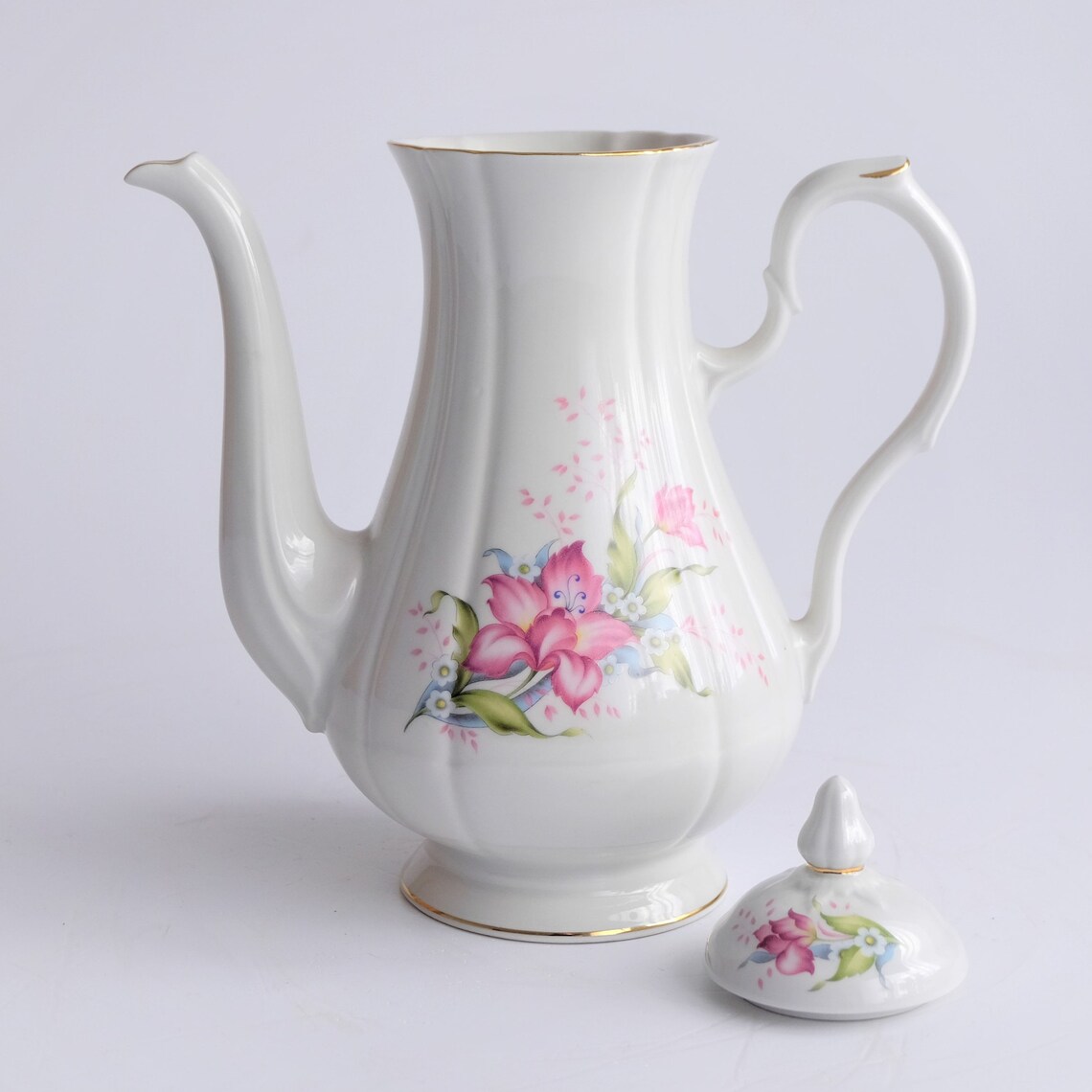 Porcelain Coffee Set for 6 Mid Century Tea Set White and - Etsy