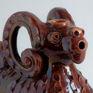Vintage Pottery Animal Figurine, Mid-century Glazed Ceramic Zoomorphic ...