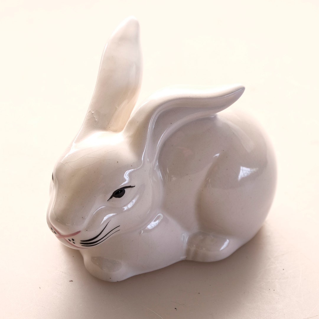 Porcelain Bunny Rabbit Figurine, Vintage White Rabbit Bunny, Lover Gift ...