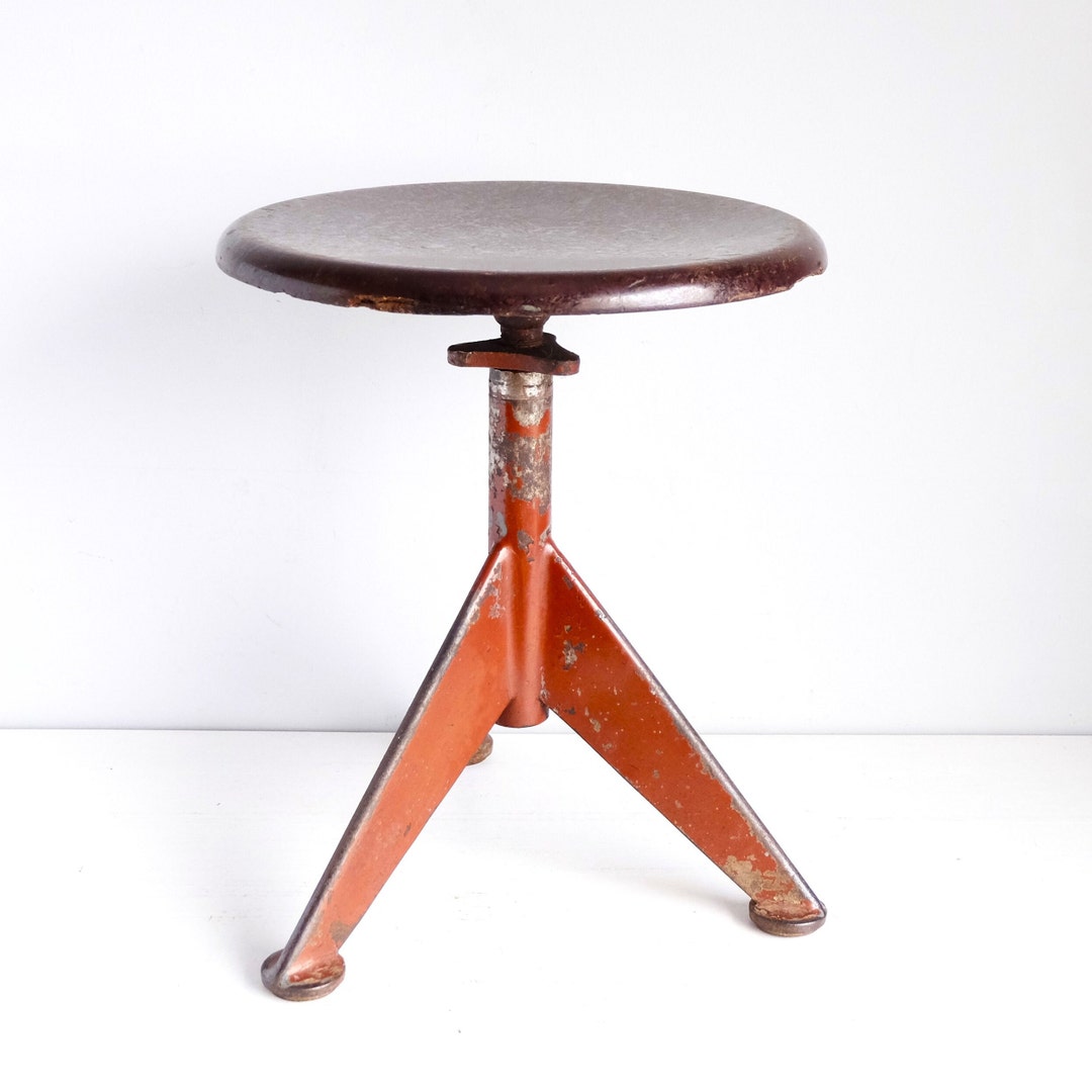 Vintage Piano Stool Adjustable, Metal and Bakelite Swivel Chair, Plant ...