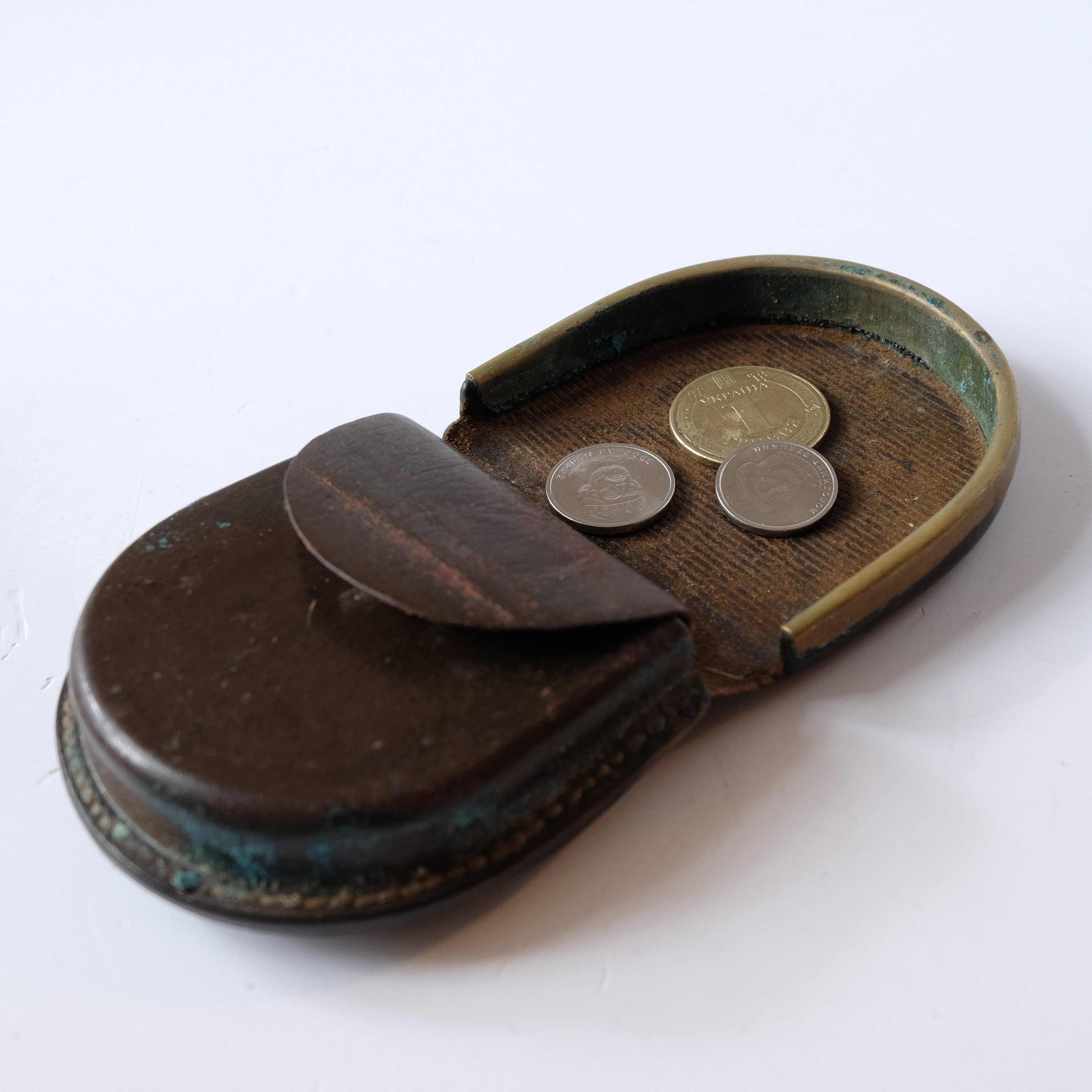Vintage Embossed Leather Coin Purse, Small Women Wallet, Leather Change ...