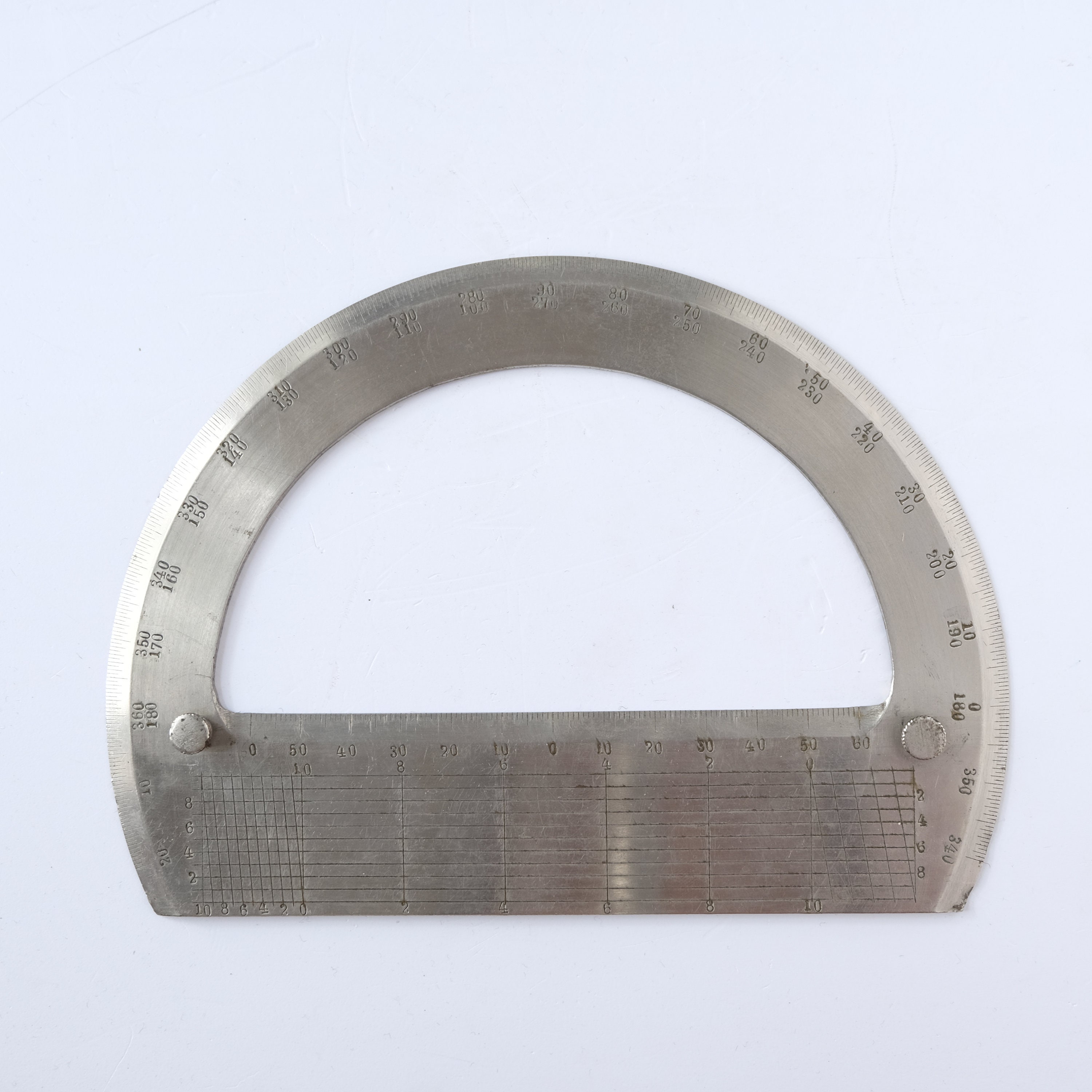 Antique Large Chromed Brass Protractor with Original Case | Etsy