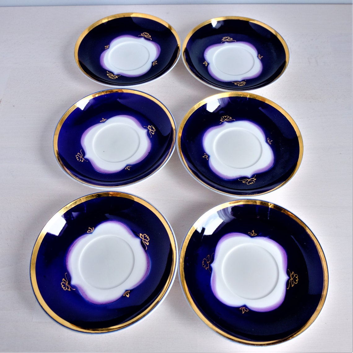 Tea Set Vintage for 6 Hand Painted Cobalt Blue Teapot Set | Etsy