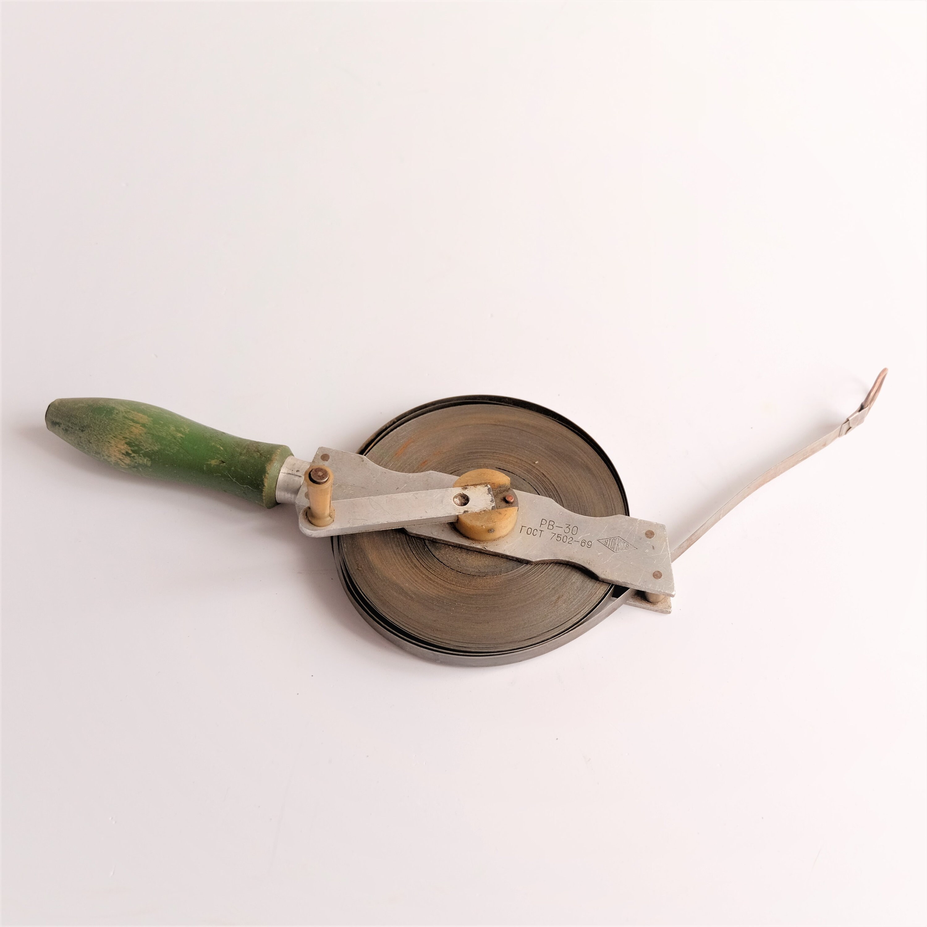 Vintage Steel Tape Measure Reel 30 m / 98' Old Hand | Etsy