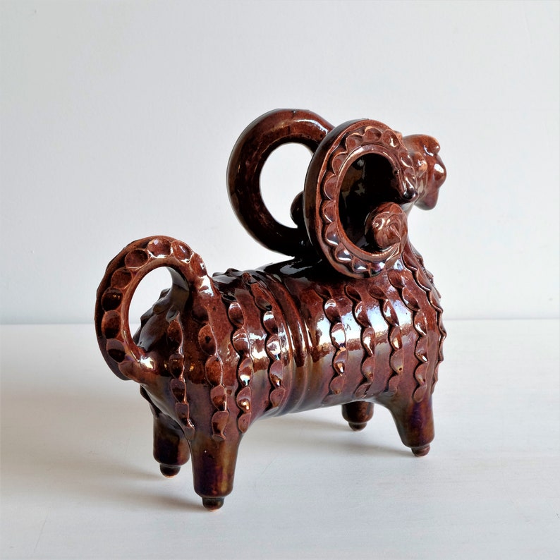Vintage Pottery Animal Figurine Mid-century Glazed Ceramic - Etsy