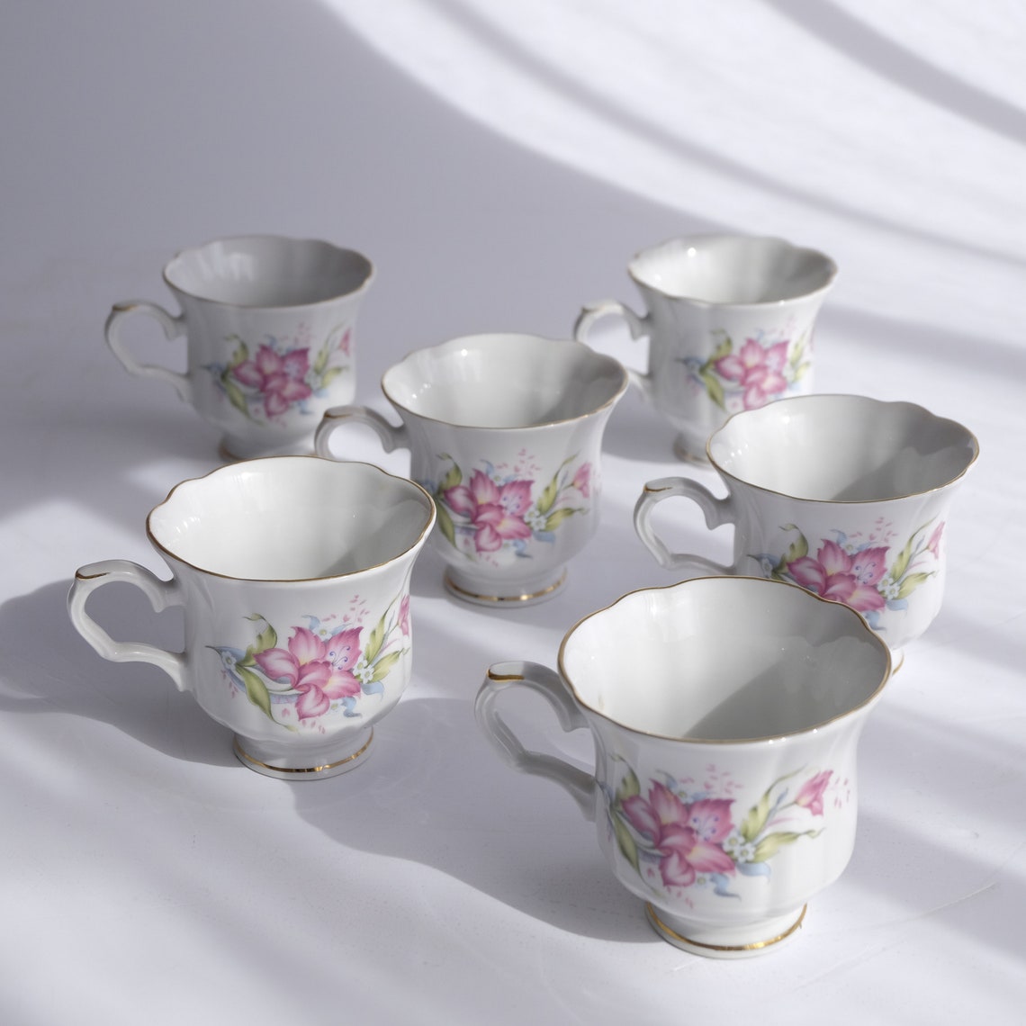 Porcelain Coffee Set for 6 Mid Century Tea Set White and - Etsy