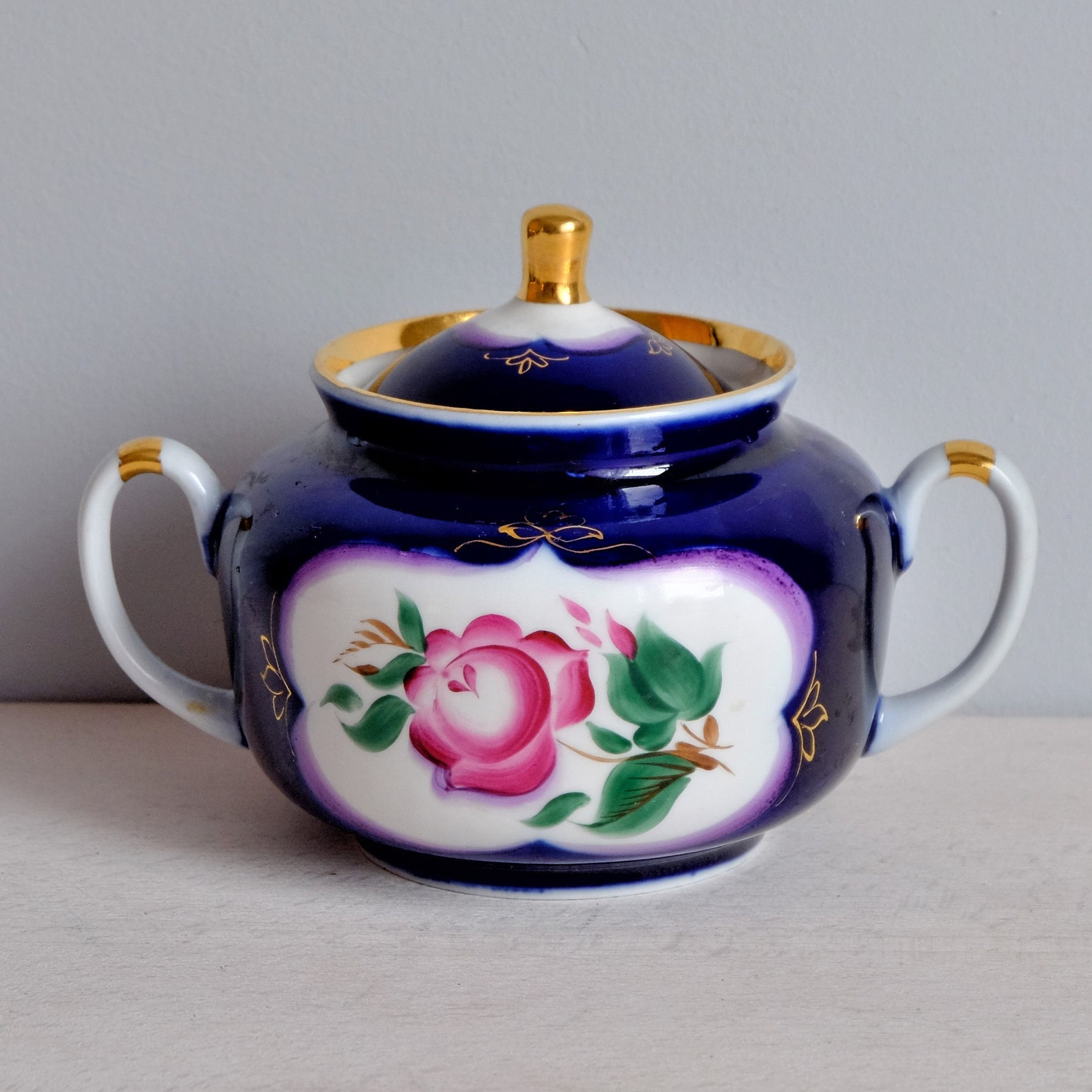 Tea Set Vintage for 6 Hand Painted Cobalt Blue Teapot Set | Etsy