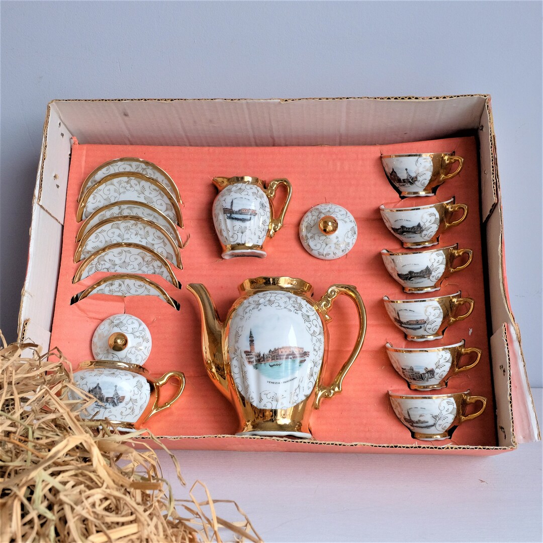 Vintage China Coffee Set BAVARIA White Gold Porcelain - Etsy