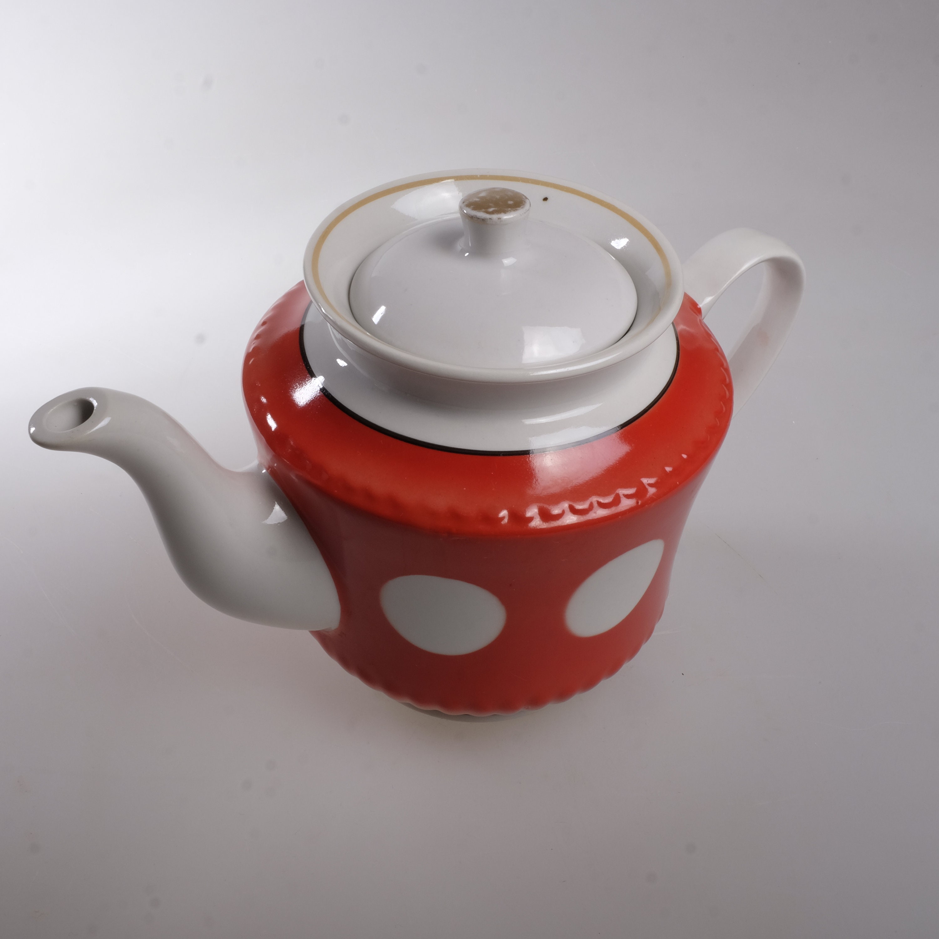 Red vintage teapot Large polka dot teapot 2L Tea kettle | Etsy