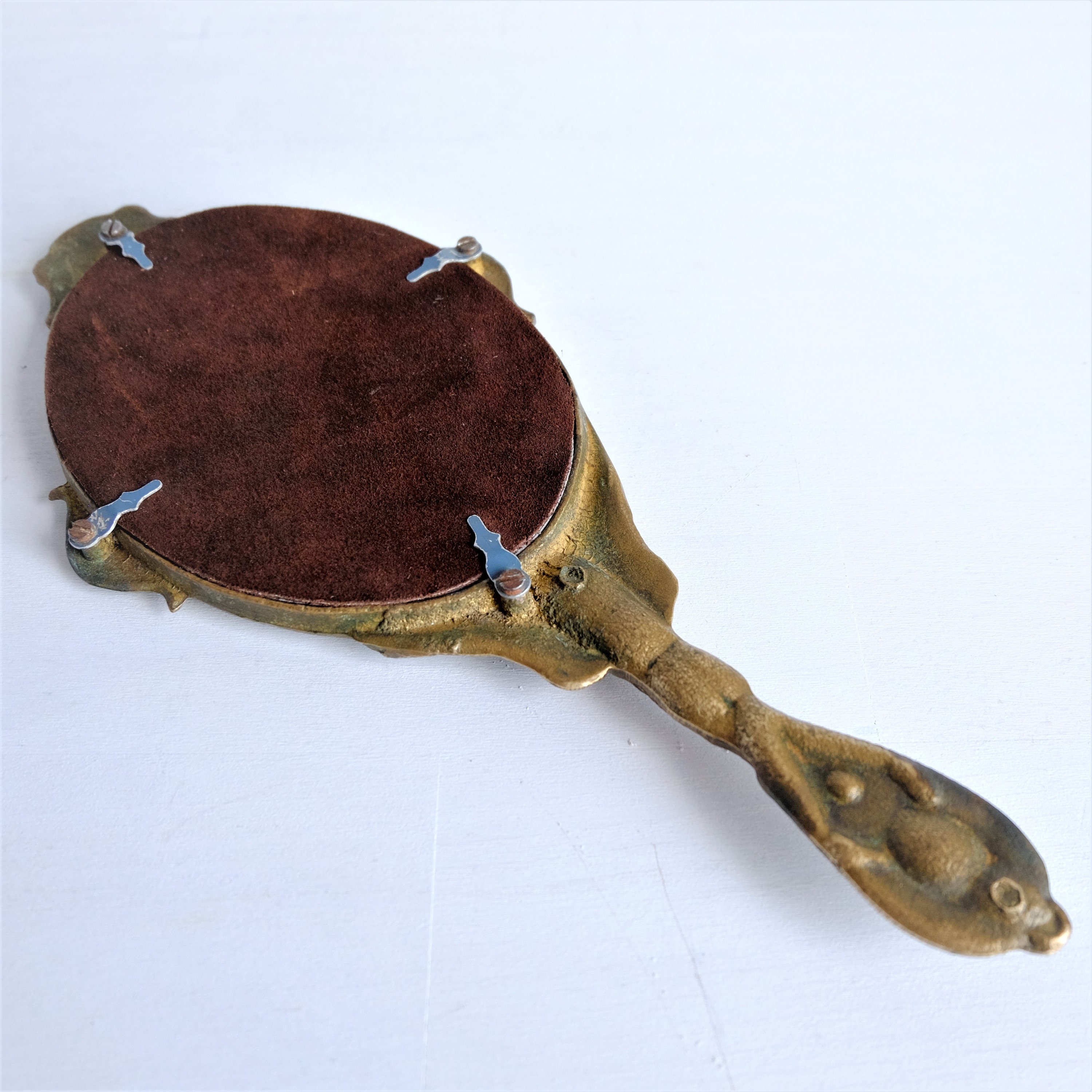 Hand Mirror With Handle Vintage Bronze Vanity Mirror Make up - Etsy