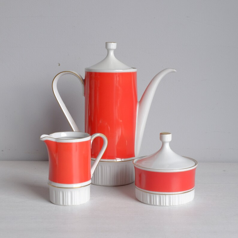 Porcelain Coffee Set for 6 KAHLA Germany 70s Coffee Cups | Etsy