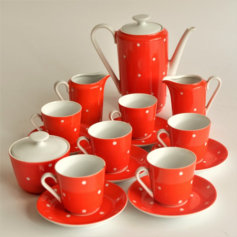 Porzellan-Kaffee-Set für 6 KAHLA DDR Retro-Tee-Set Mid | Etsy