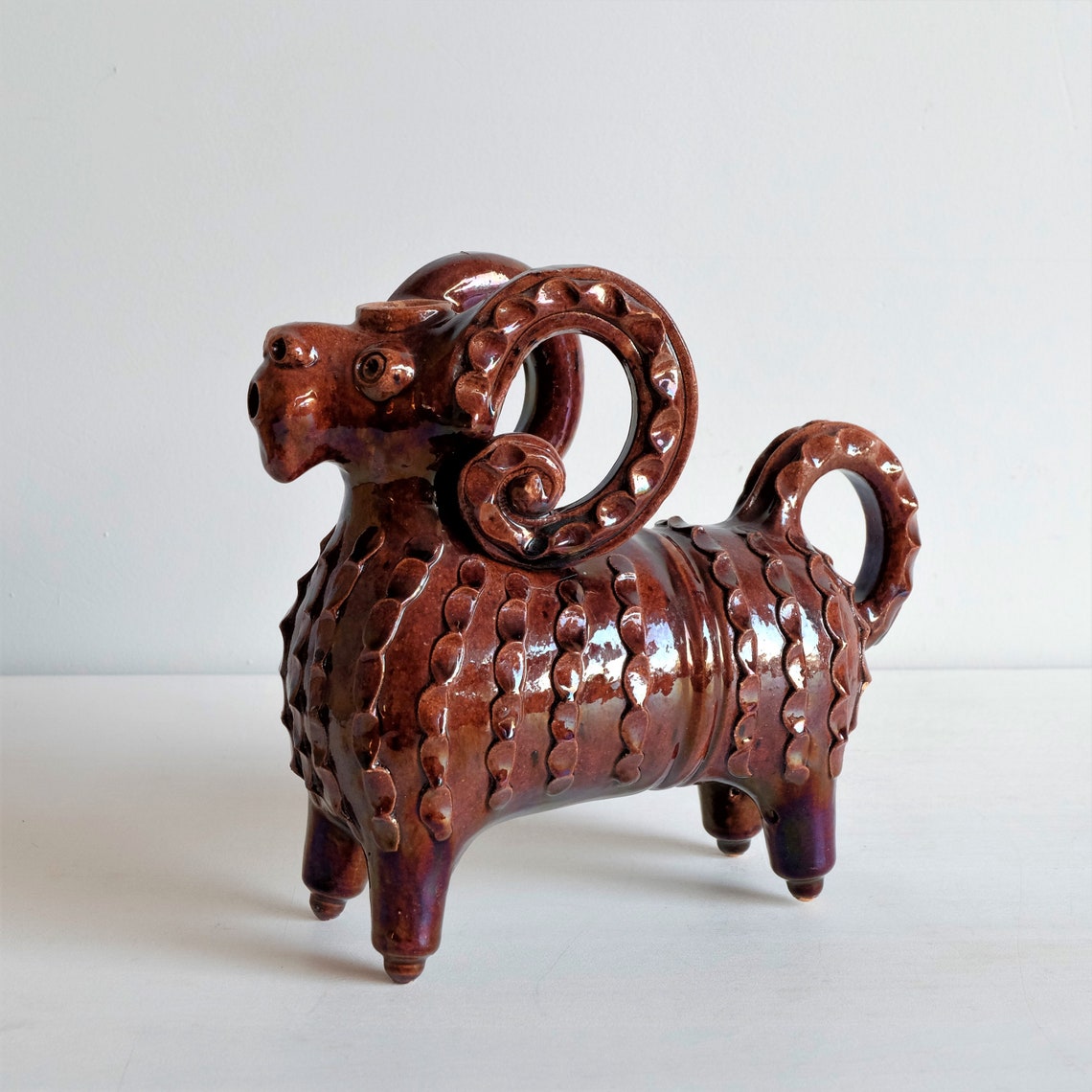Vintage Pottery Animal Figurine Mid-century Glazed Ceramic - Etsy