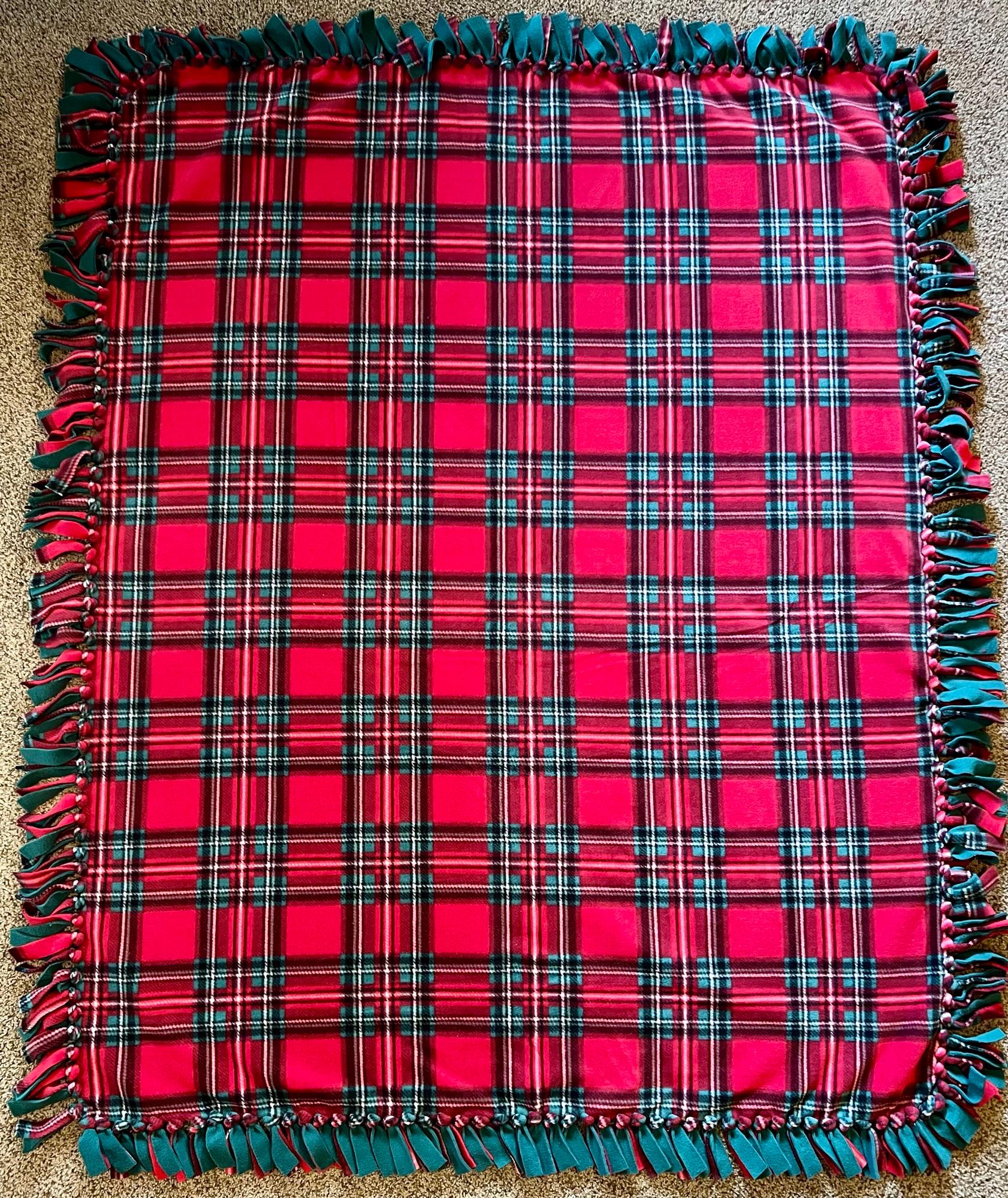 Christmas Red Plaid Double Thick Fleece Blanket | Throw Blanket Couch ...