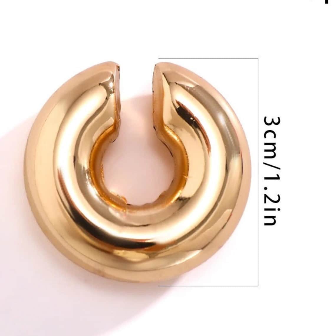 Chunky Ear Cuff, Gold Ear Cuff, Silver Ear Cuff, Trendy Ear Cuff, Big ...