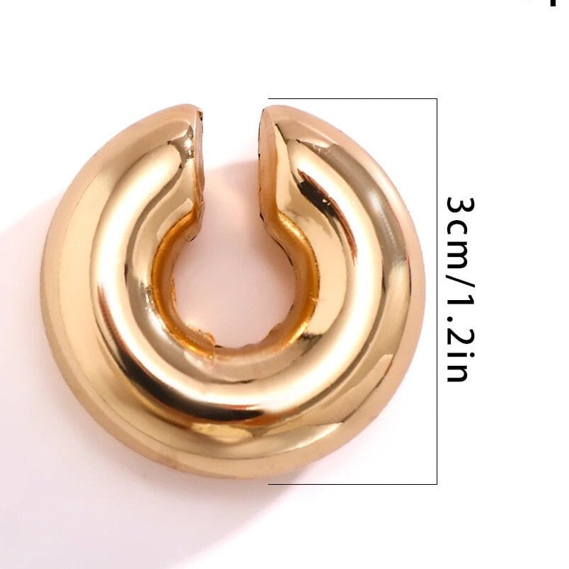 Chunky Ear Cuff, Gold Ear Cuff, Silver Ear Cuff, Trendy Ear Cuff, Big ...