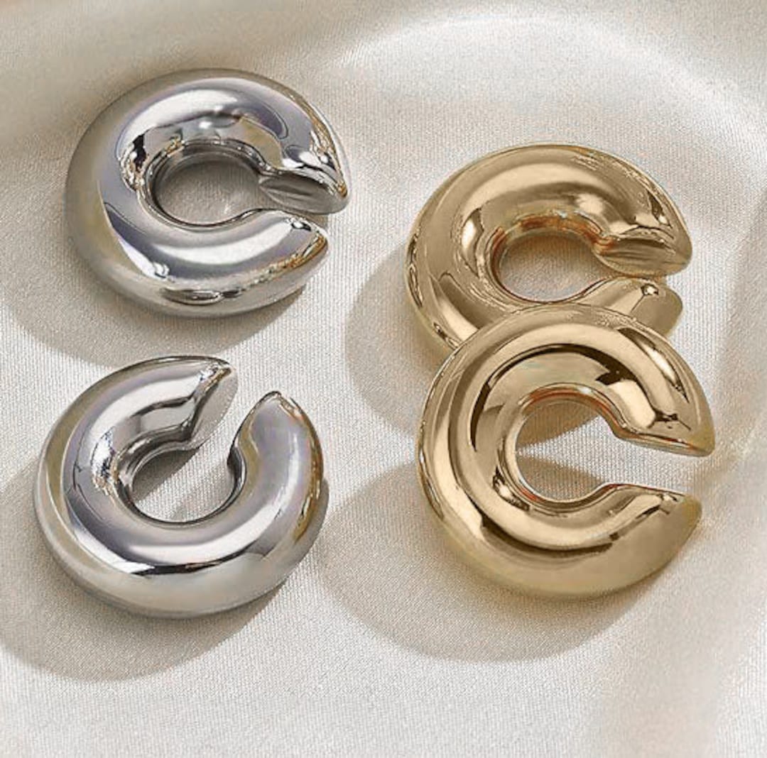 Chunky Ear Cuff, Gold Ear Cuff, Silver Ear Cuff, Trendy Ear Cuff, Big Ear Cuff, Ear Cuff Party ...