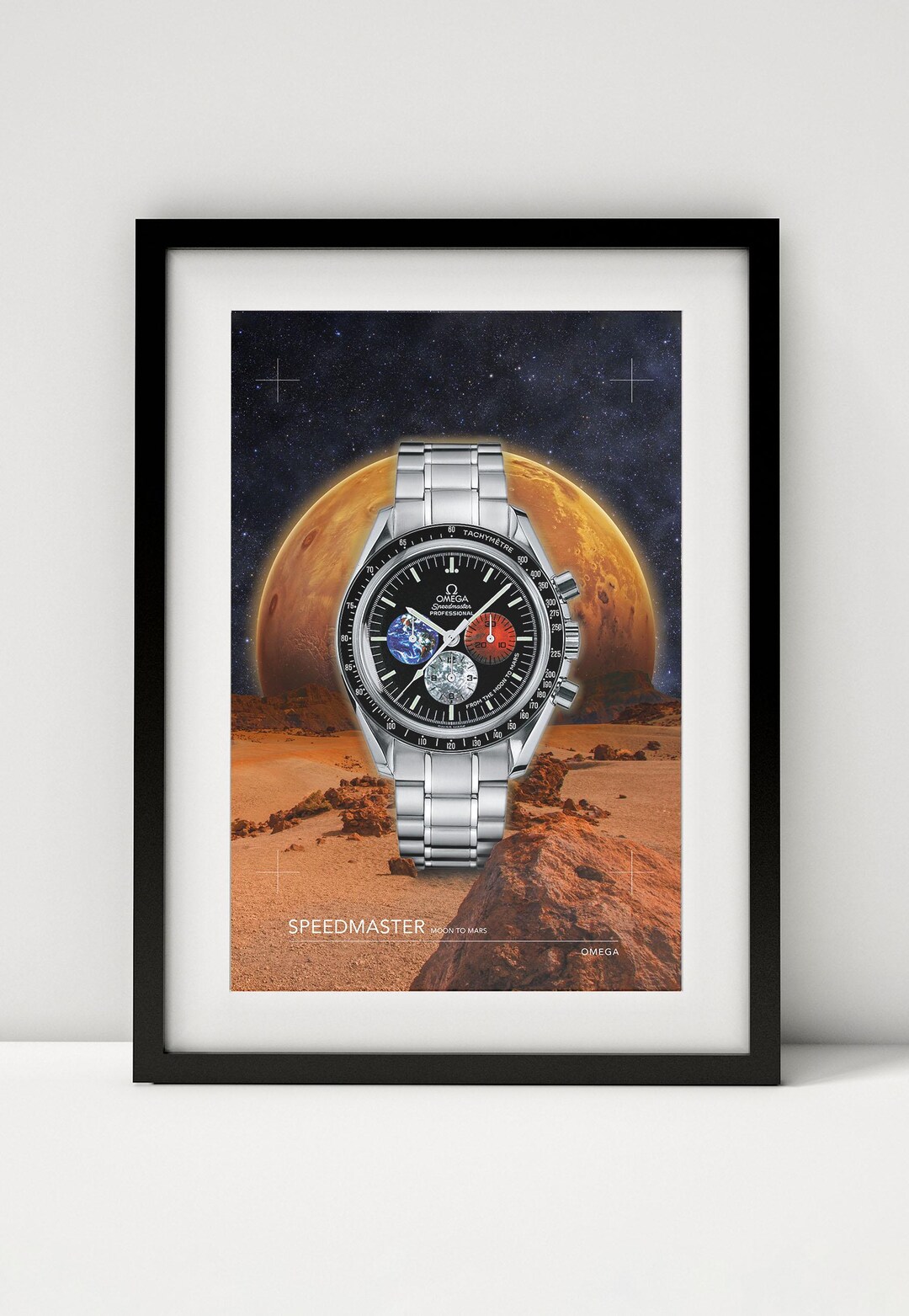 Omega Speedmaster Moon to Mars Print. Bold Graphic Art on Canvas or ...