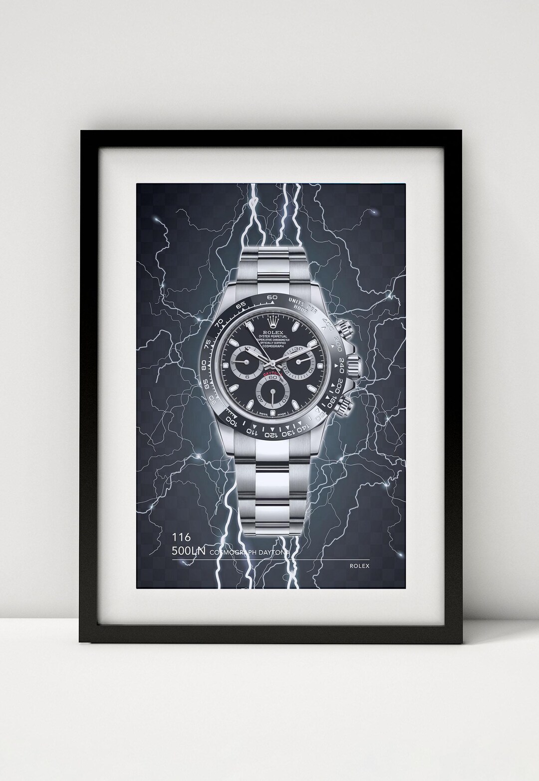 Rolex Cosmograph Daytona Black Watch Print. Bold Graphic Art on Canvas ...