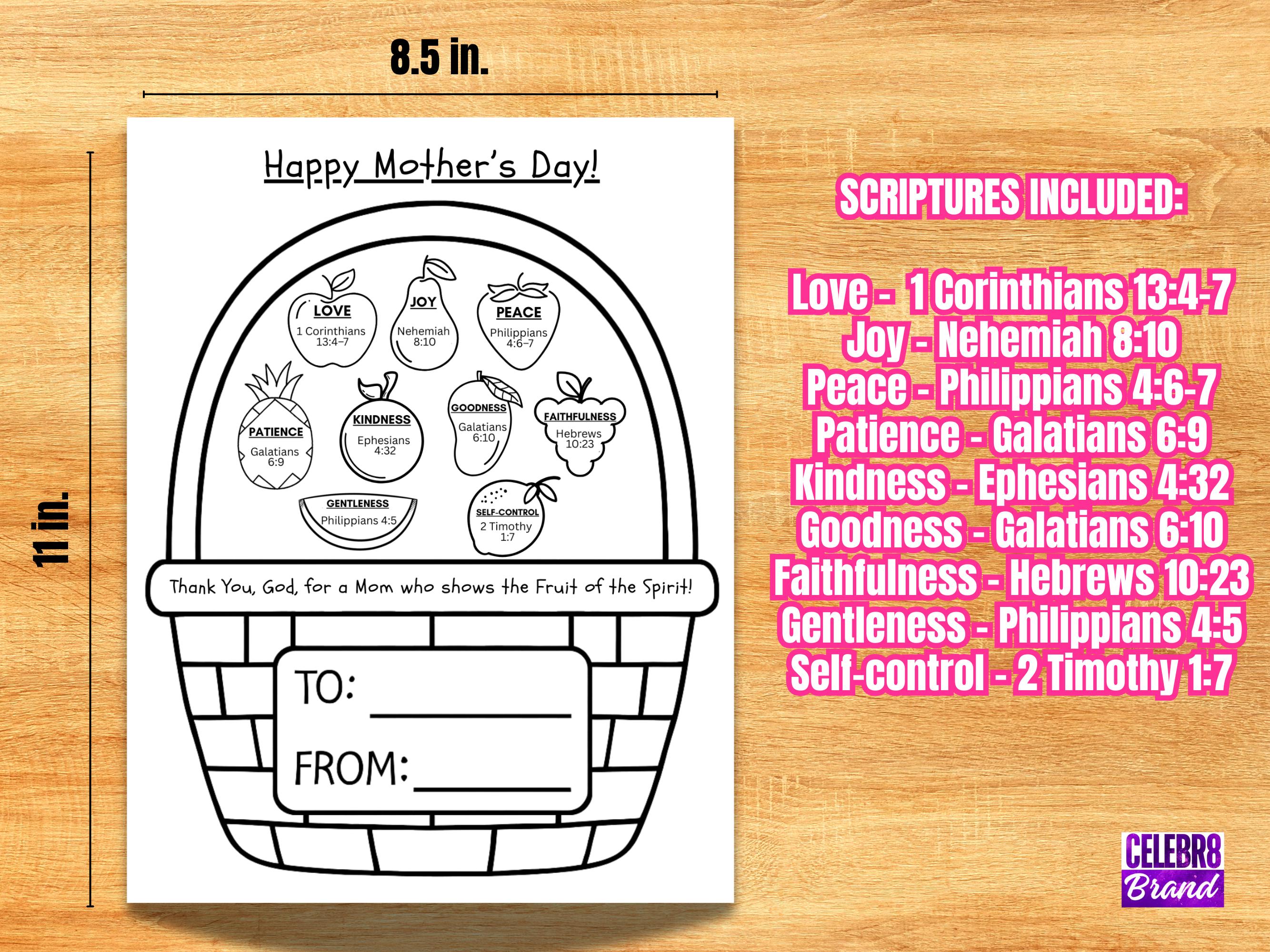 Mother's Day Bible Craft, Mother's Day Bible Printable, Mother's Day ...