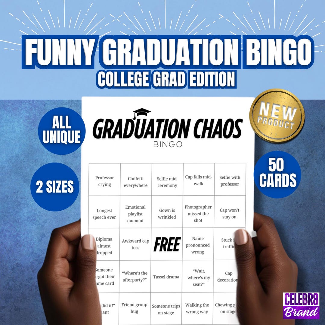 Funny College Graduation Bingo, Graduate Bingo, Graduation Party Bingo ...