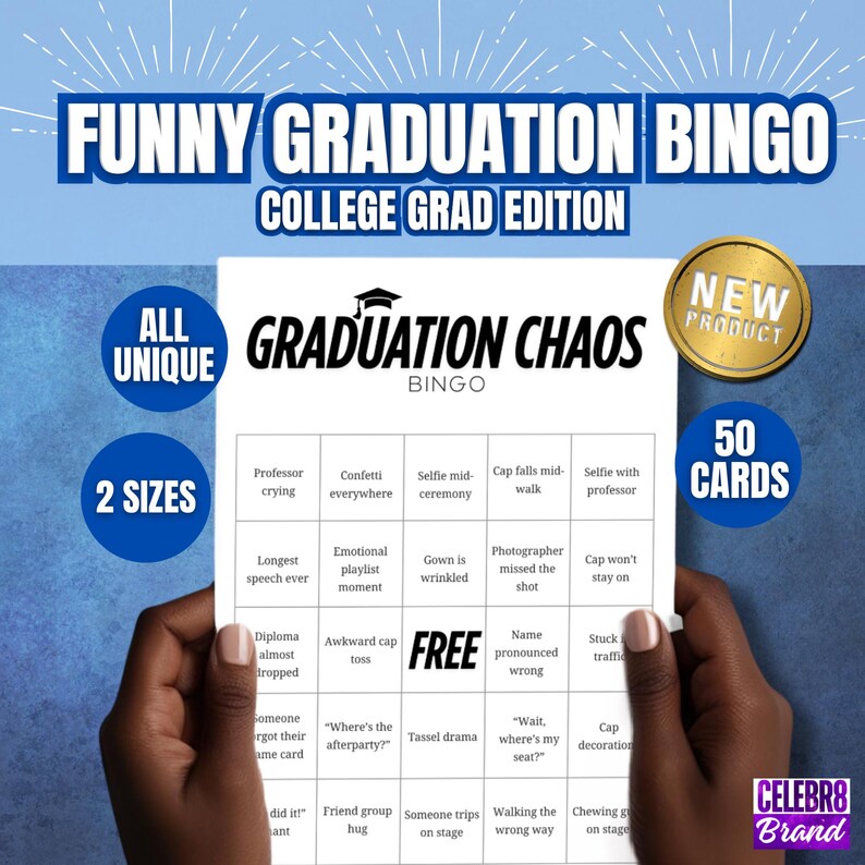 Funny College Graduation Bingo, Graduate Bingo, Graduation Party Bingo ...