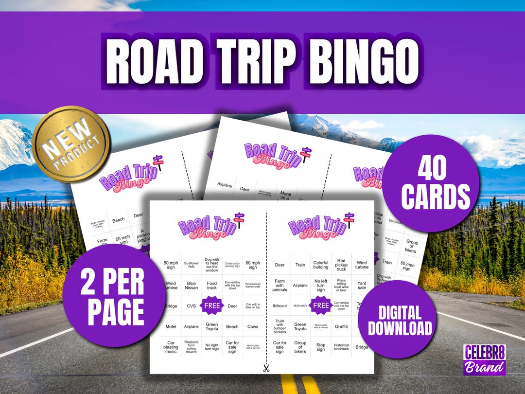 Adult Road Trip Bingo, Girls Trip Road Trip Bingo, Adult Car Game, Road ...