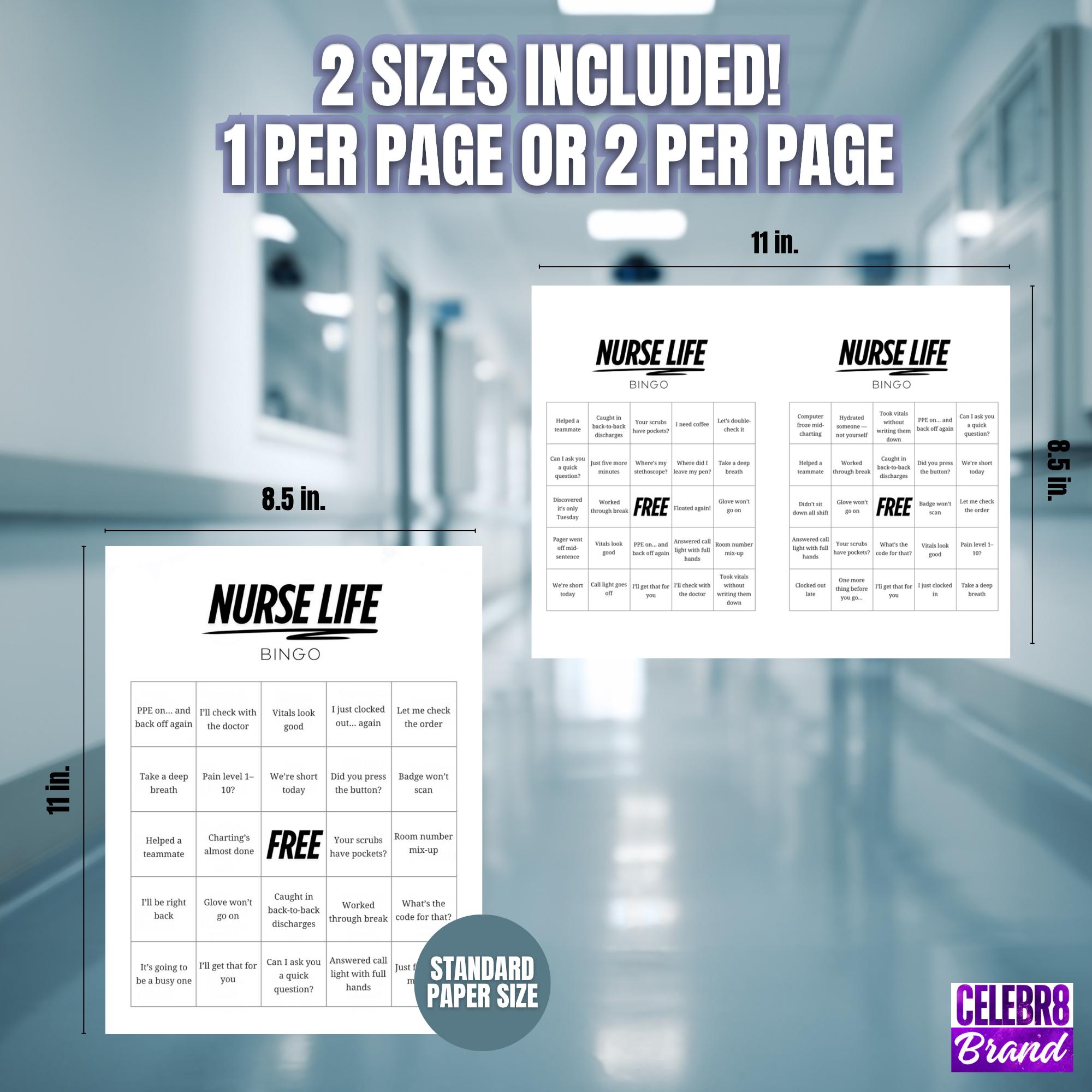 Nurse Bingo, Nursing Bingo, Printable Nursing Bingo Game, Nurse Party ...