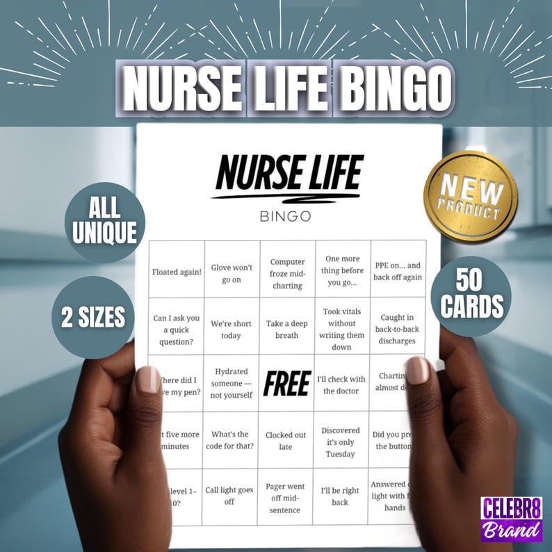 Nurse Bingo, Nursing Bingo, Printable Nursing Bingo Game, Nurse Party ...