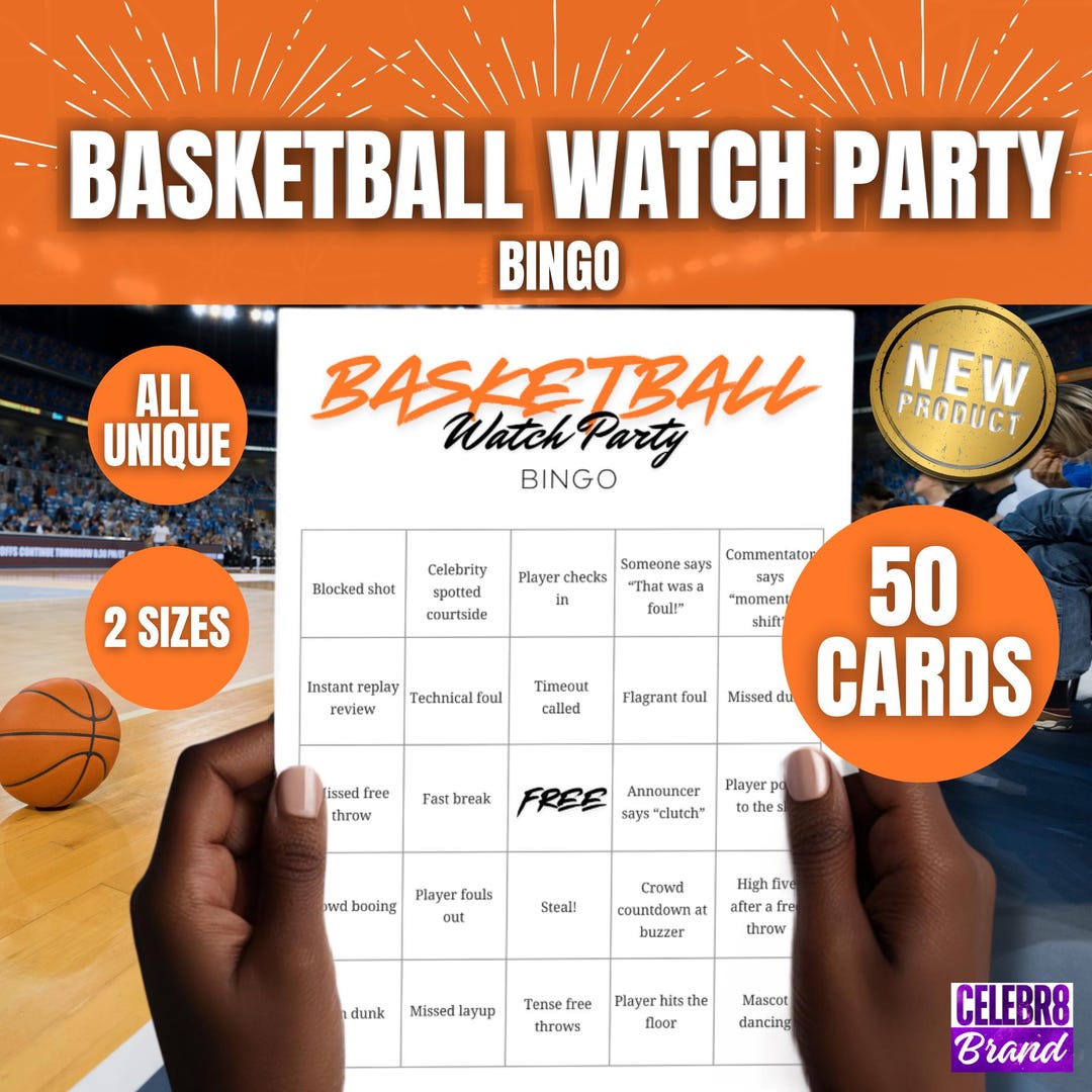 Basketball Watch Party Bingo, Basketball Watch Party Game, Basketball ...