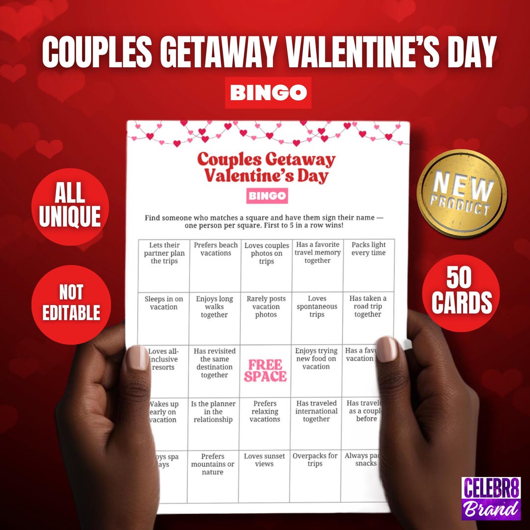 Valentine's Day Game for Couples, Valentine's Day Activity for Couples ...