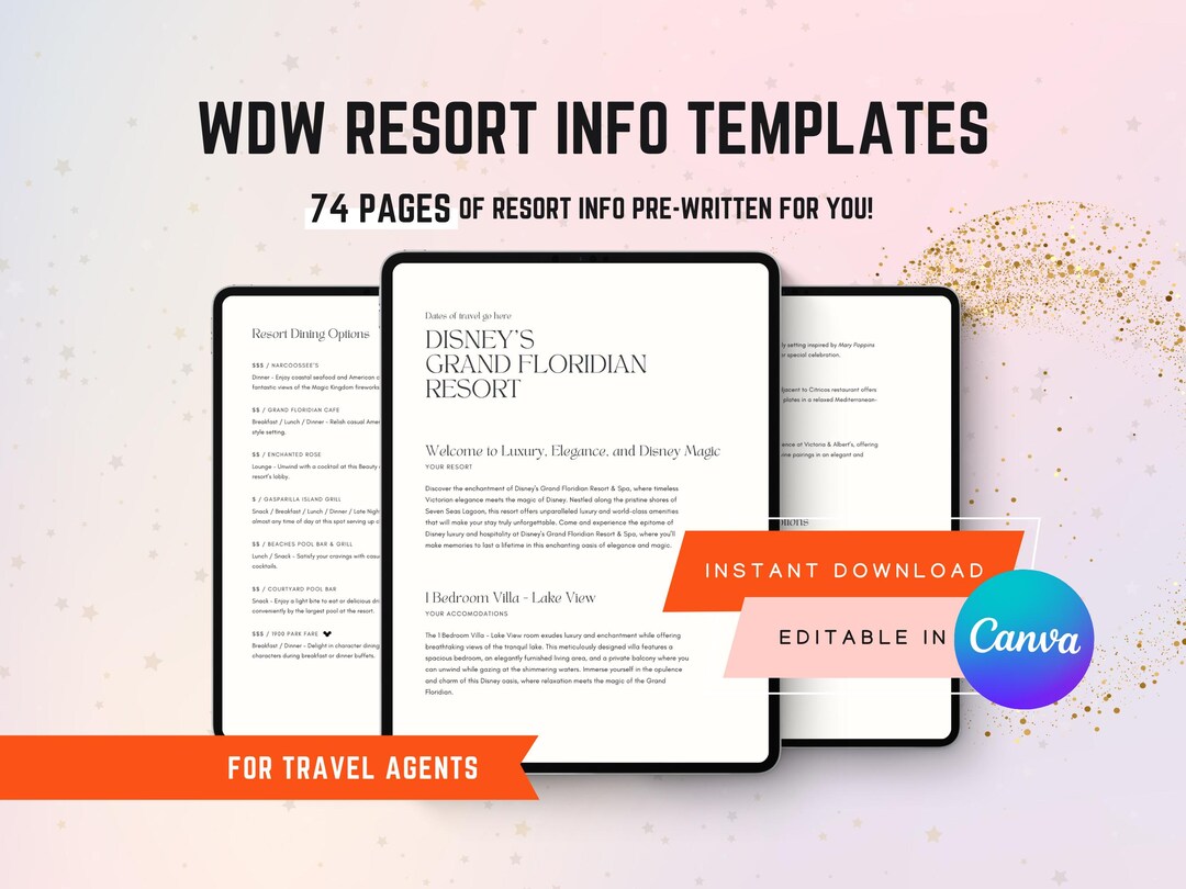 WDW Resort Templates for Travel Agents | Editable & Customizable in ...