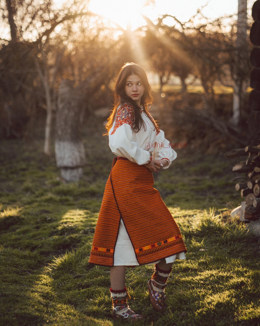 Embroidered Linen Dress - Hutsul Antique Design, Milk Fabric ...