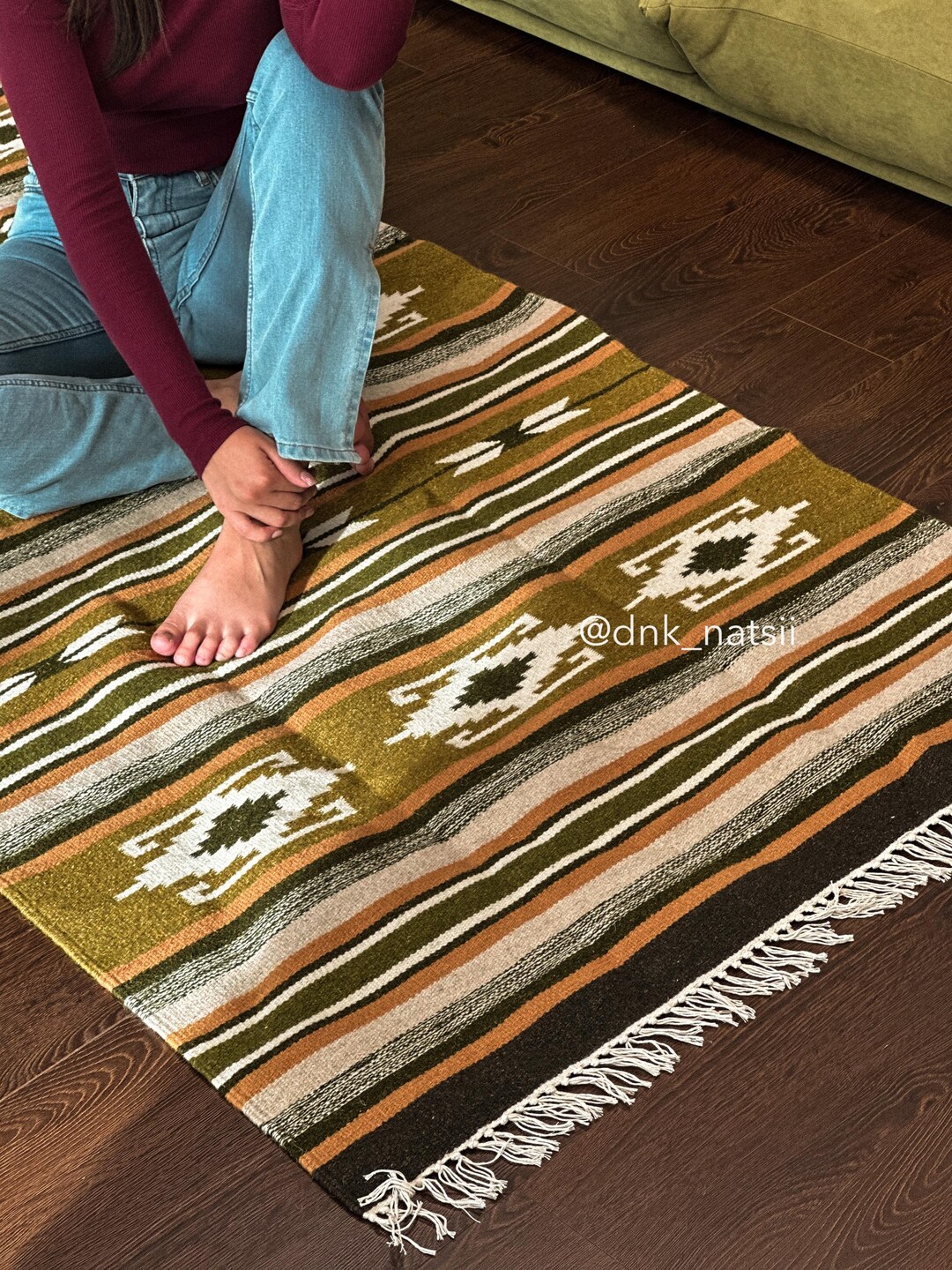Handwoven Hutsul Wool Rug – Traditional Ukrainian Carpet, Geometric ...