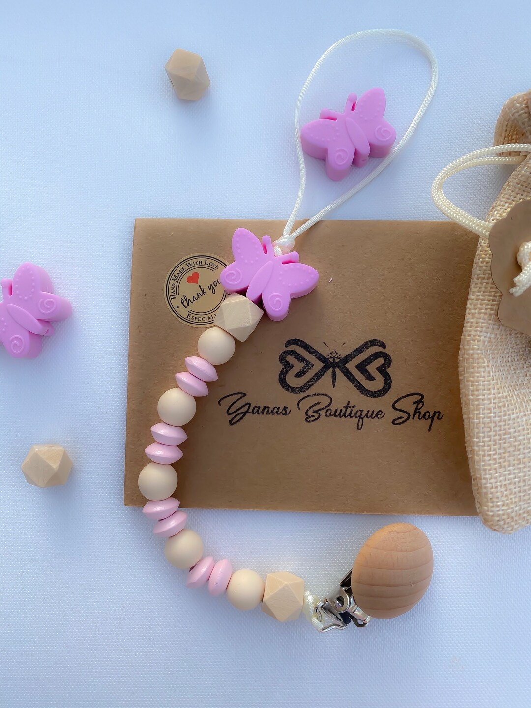 Butterfly Elegant Pacifier Clip - Etsy