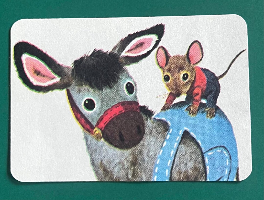 Richard Scarry Storybook Mouse and Donkey Sticker - Etsy