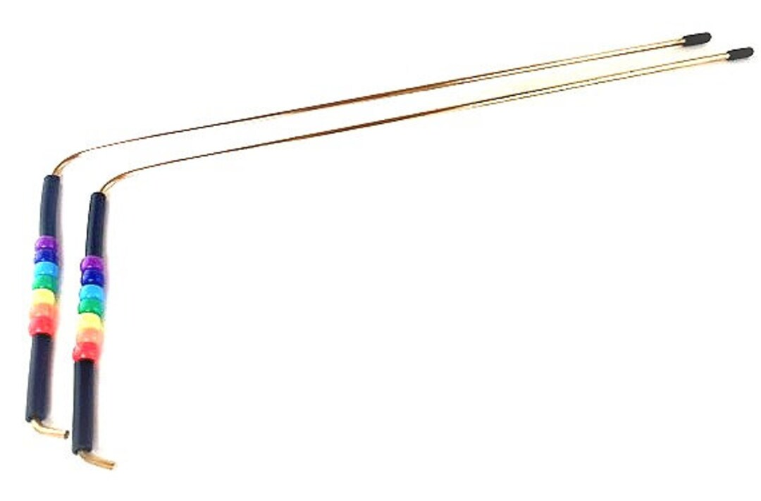 Dowsing/divining L-rods ~ Brass, One Pair, With CHAKRA Colors, Beads ...