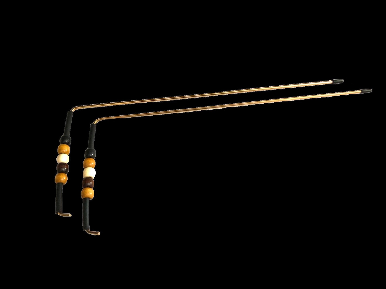 Dowsing/divining Rods Brass, 1 Pair W/wooden Beads, Paranormal ...