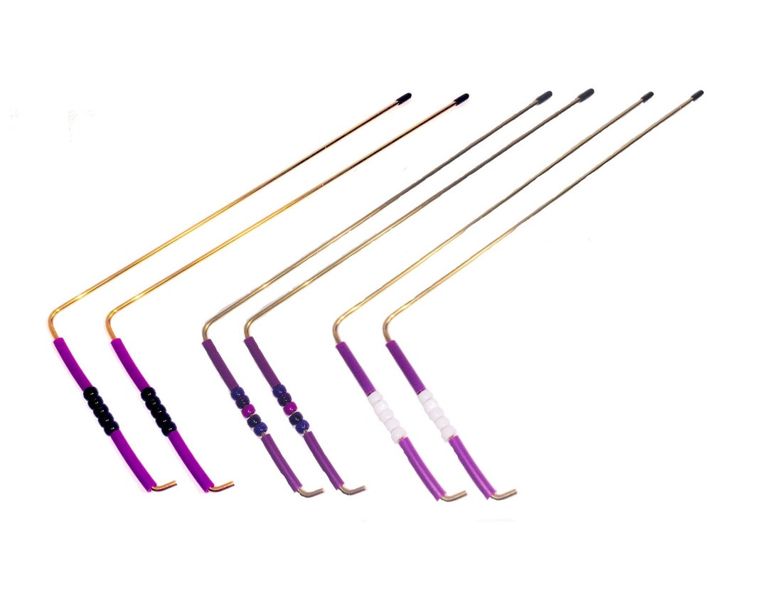 Brass Dowsing Rods With Beaded Purple Handles: Divining L-rods - Etsy