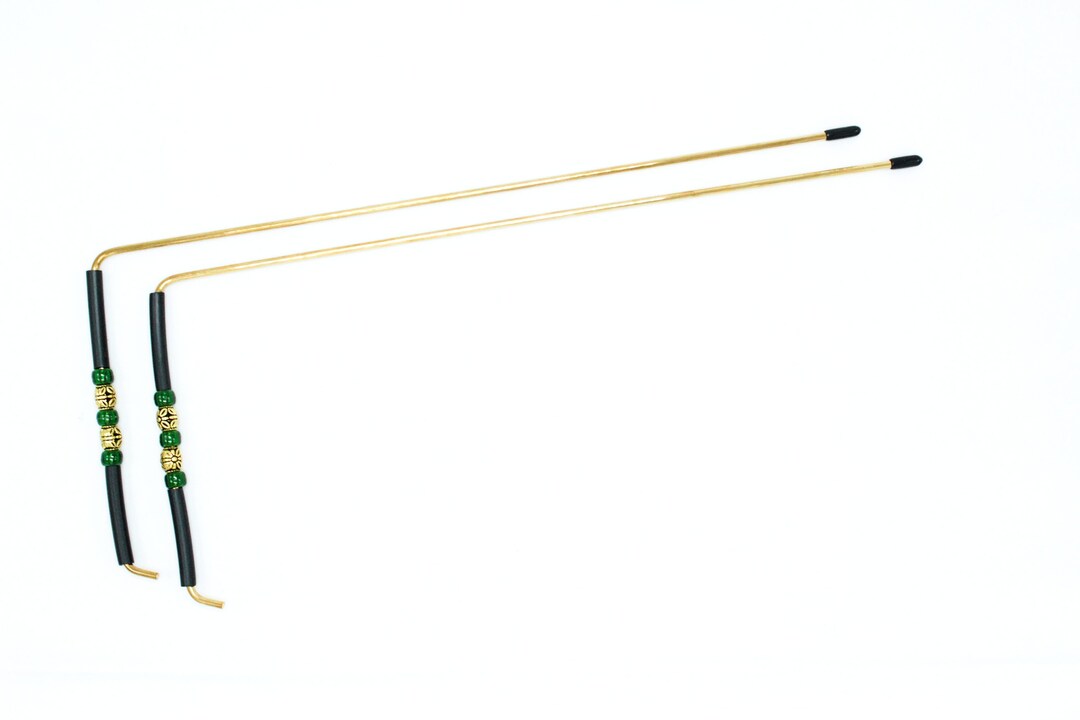 Dowsing/divining Rods Brass, 1 Pair W/emerald Green and Gold Plated ...