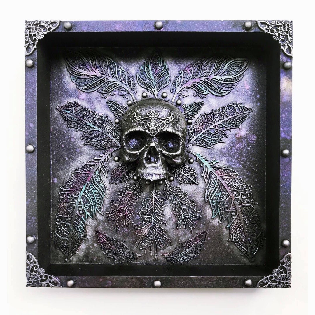 Skull Shadowbox by Dirty Lace Designs - Etsy
