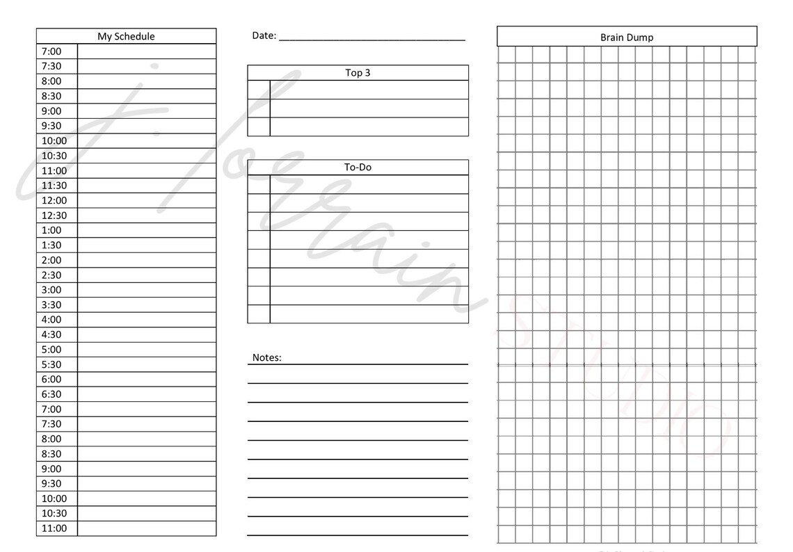 Landscape Daily Planner Printable Big Happy Planner - Etsy