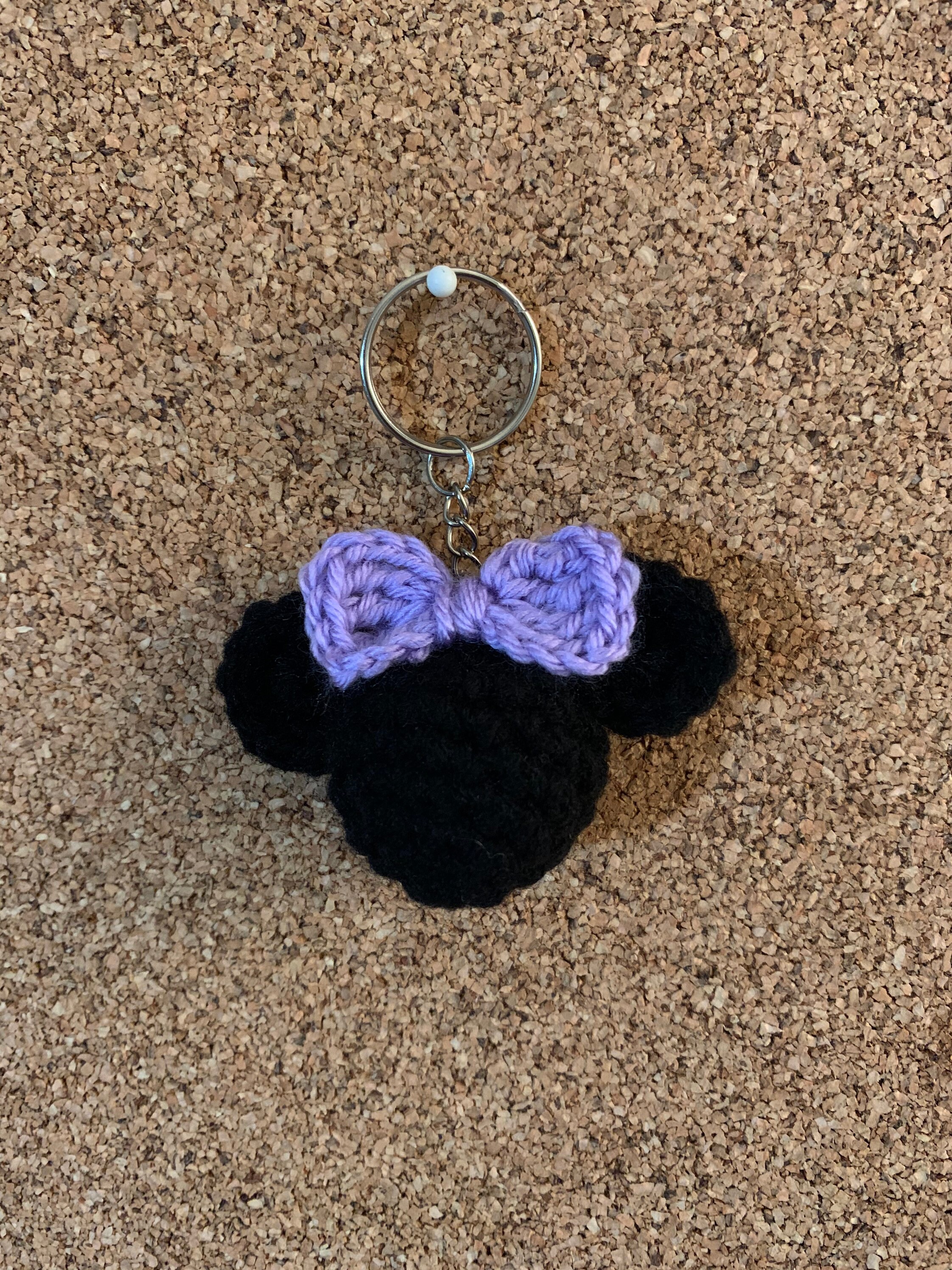 Crocheted Minnie Mouse Keychain - Etsy