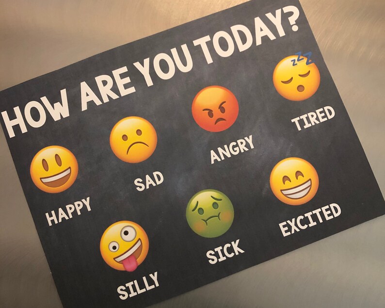 EMOJI Feelings Chart- UPDATED - Etsy