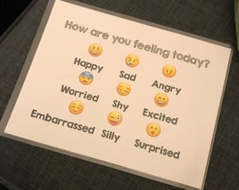 Emoji Feelings Chart | Etsy