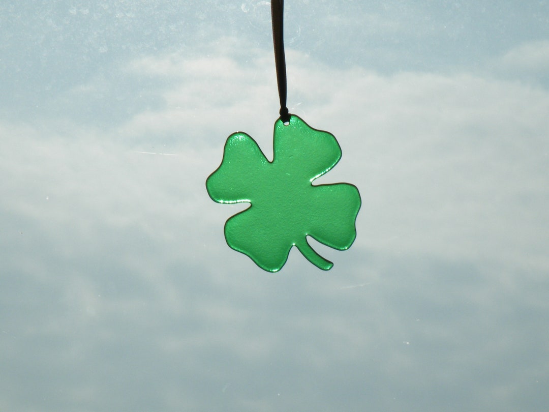 Fused Glass 4 Leaf Clover, Shamrock Sun Catcher/wall Hanging - Etsy