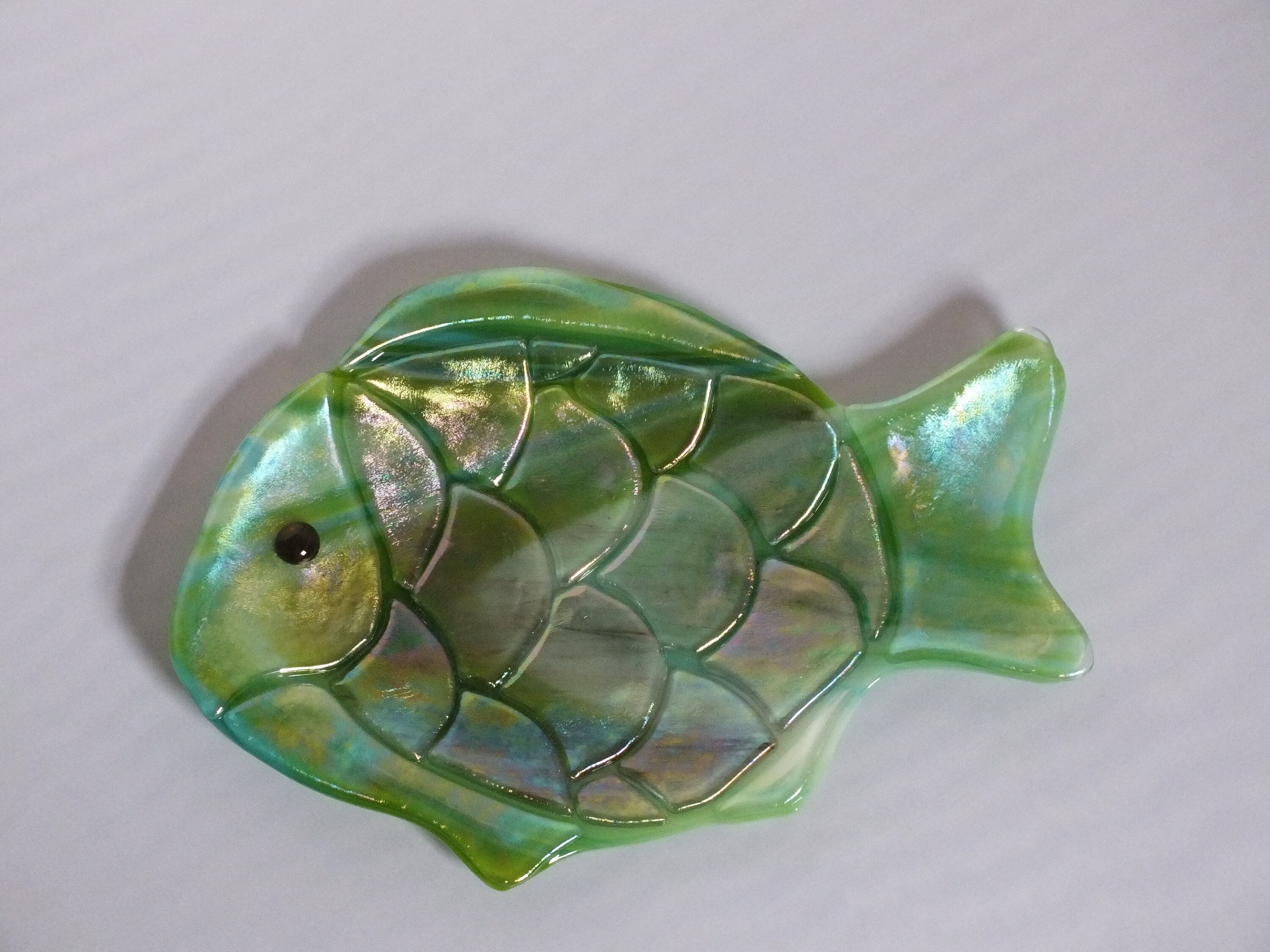 Fused and Slumped Glass Fish Platter/sushi Plate With Luminescent ...