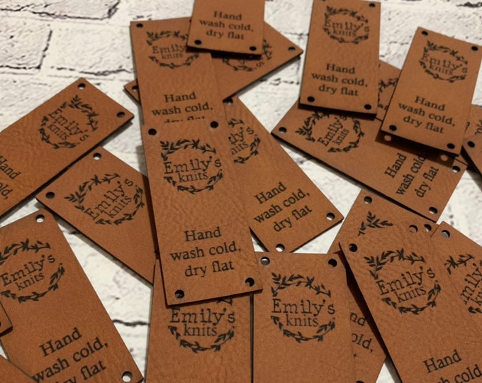 PU Leather Hat Tags, Custom Faux Leather Knitting, Crochet, Custom Tags ...
